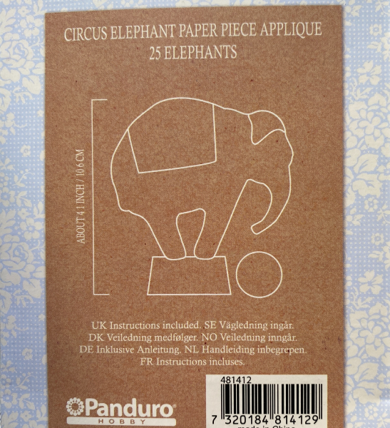 Gabarits pour appliqué éléphants collection circus de Tilda